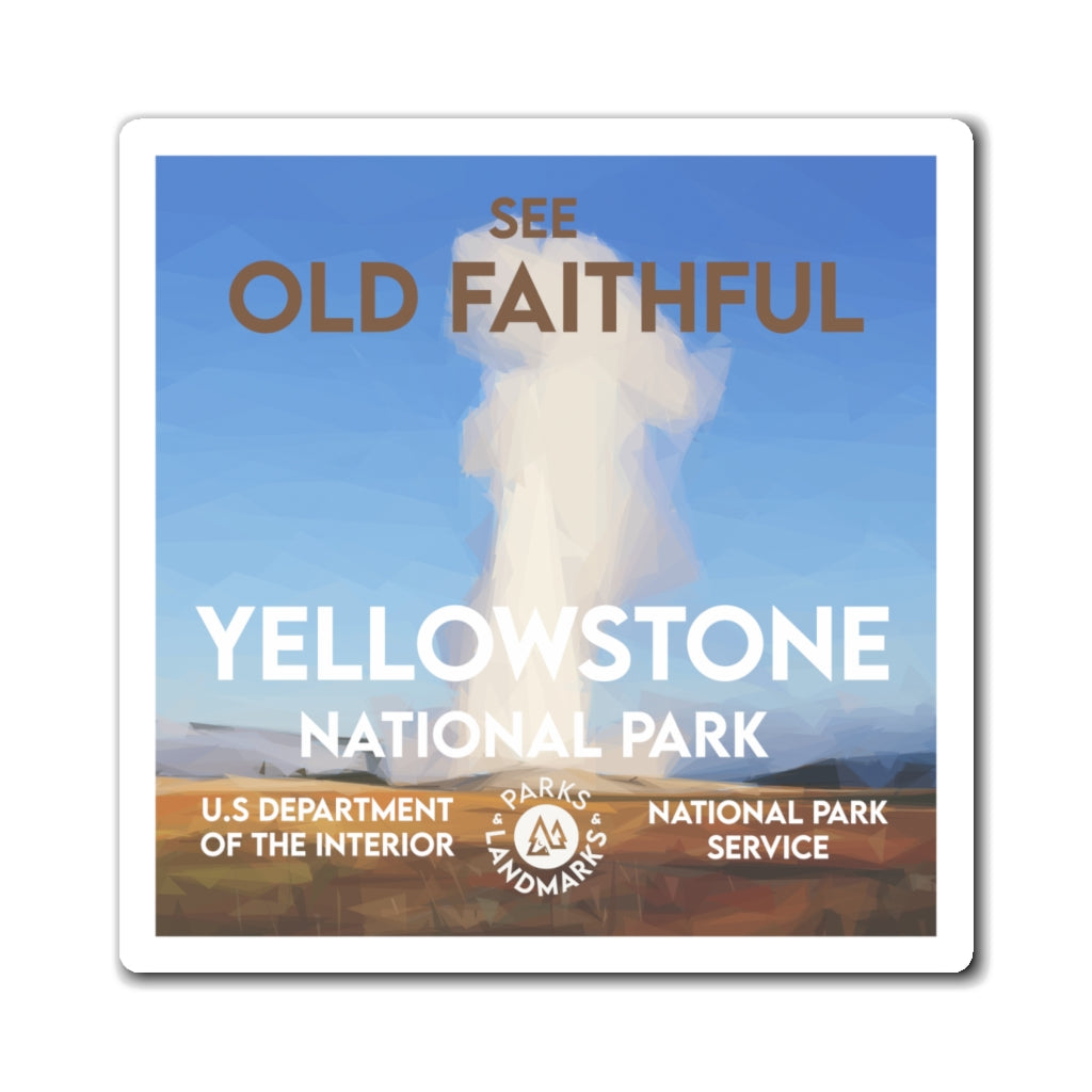 Yellowstone National Park Magnet - WPA Style