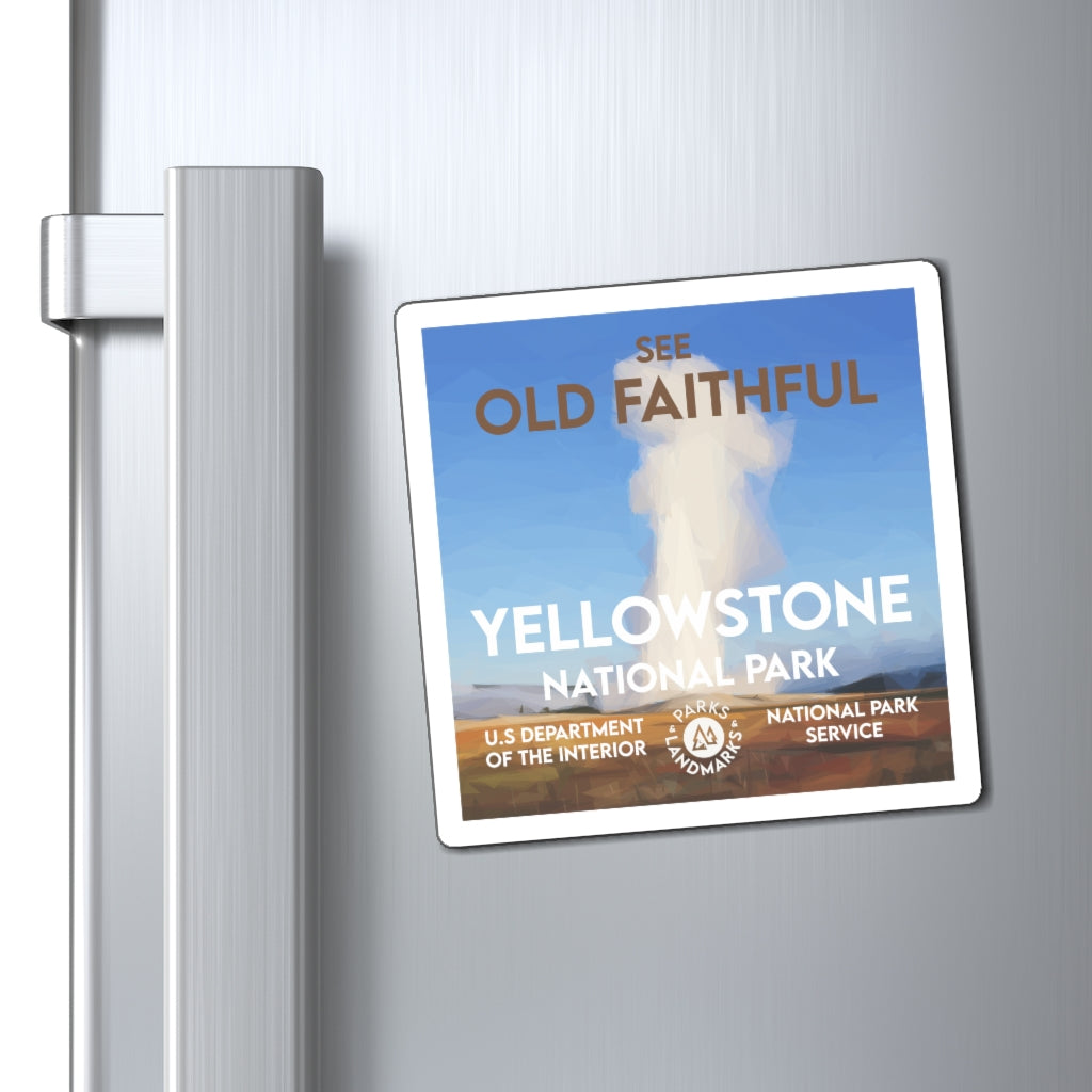 Yellowstone National Park Magnet - WPA Style
