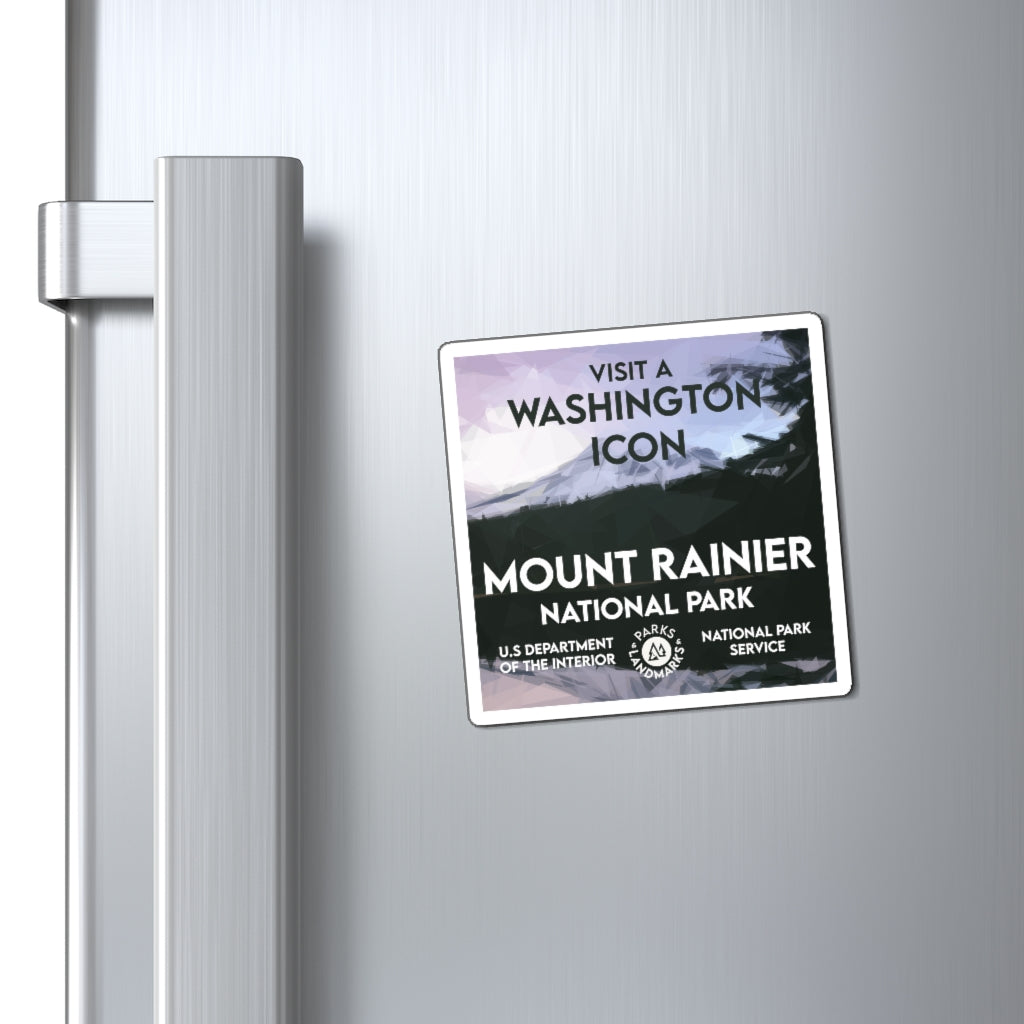 Mount Rainier National Park Magnet - WPA Style